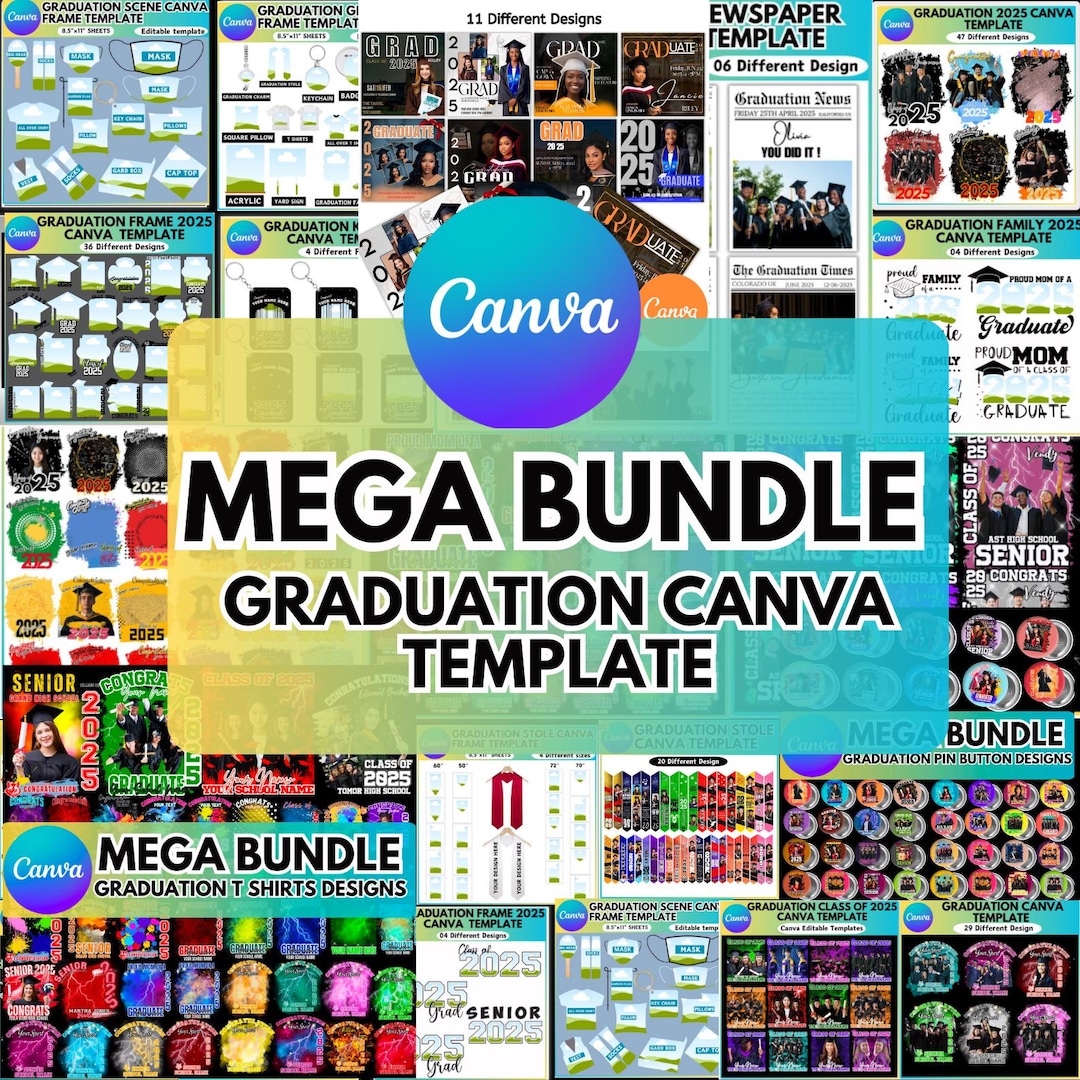 Graduation Mega Bundle Template, Grad Newspaper, Congrats Bootleg ...