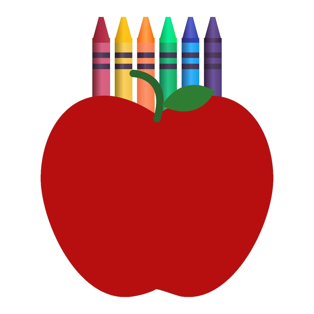 Pencil Crayon Apple Split Monogram Svg School Svg School - Etsy Australia