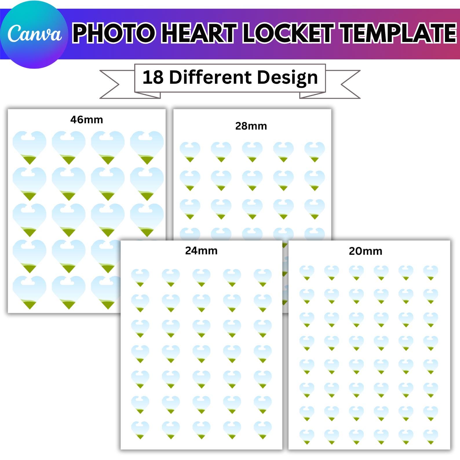 Custom Photo Heart Locket Template, Canva Necklace Locket Design ...