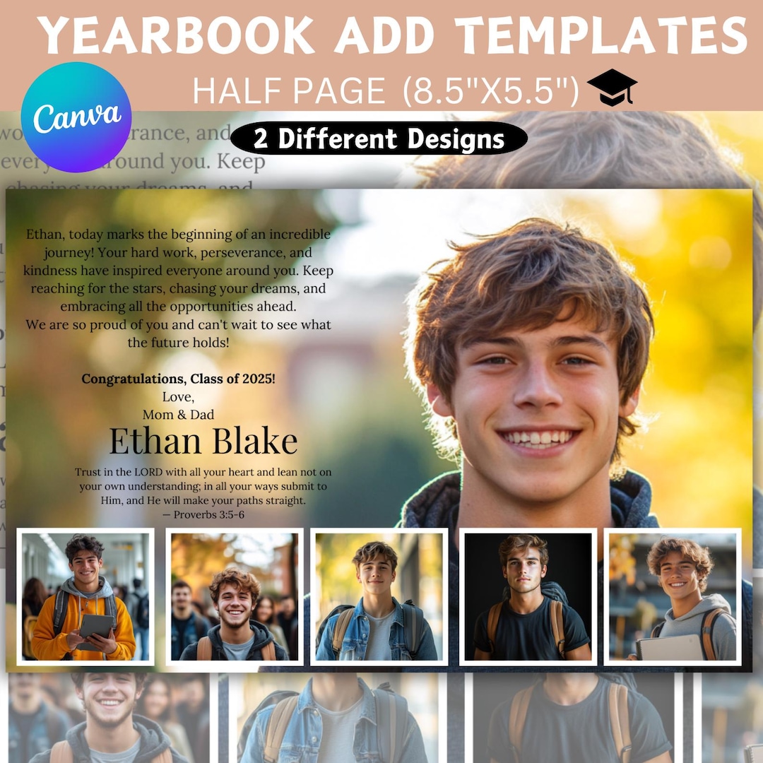 Yearbook Ad Canva Editable Template, Senior Yearbook Ad Template ...