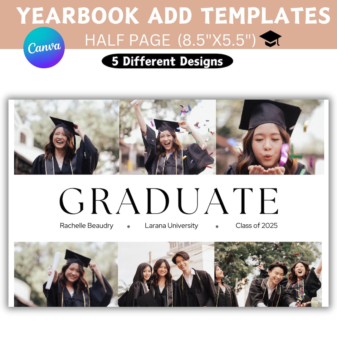 Half Page Yearbook Ad Canva Editable Template, Senior Yearbook Ad ...