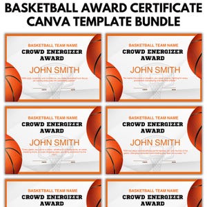 Basketball Awards Printable Canva Editable Template, End of Season ...