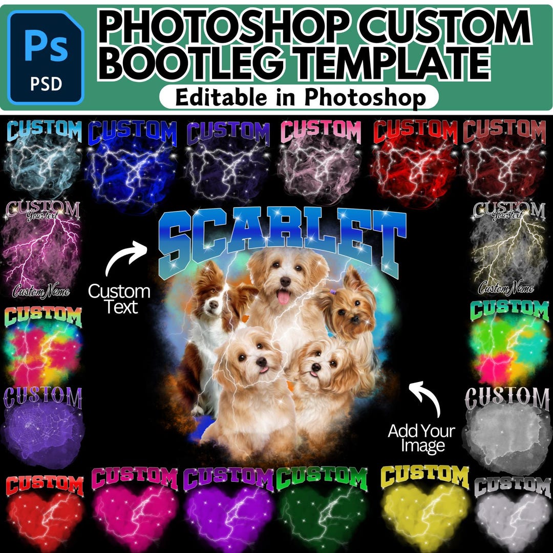 Bootleg Editable Photoshop (PS) Mega Bundle Templates Designs, Editable ...