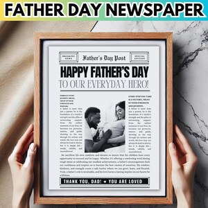 Fathers Day Newspaper Canva Editable Template Bundle, Fathers Day Gift ...