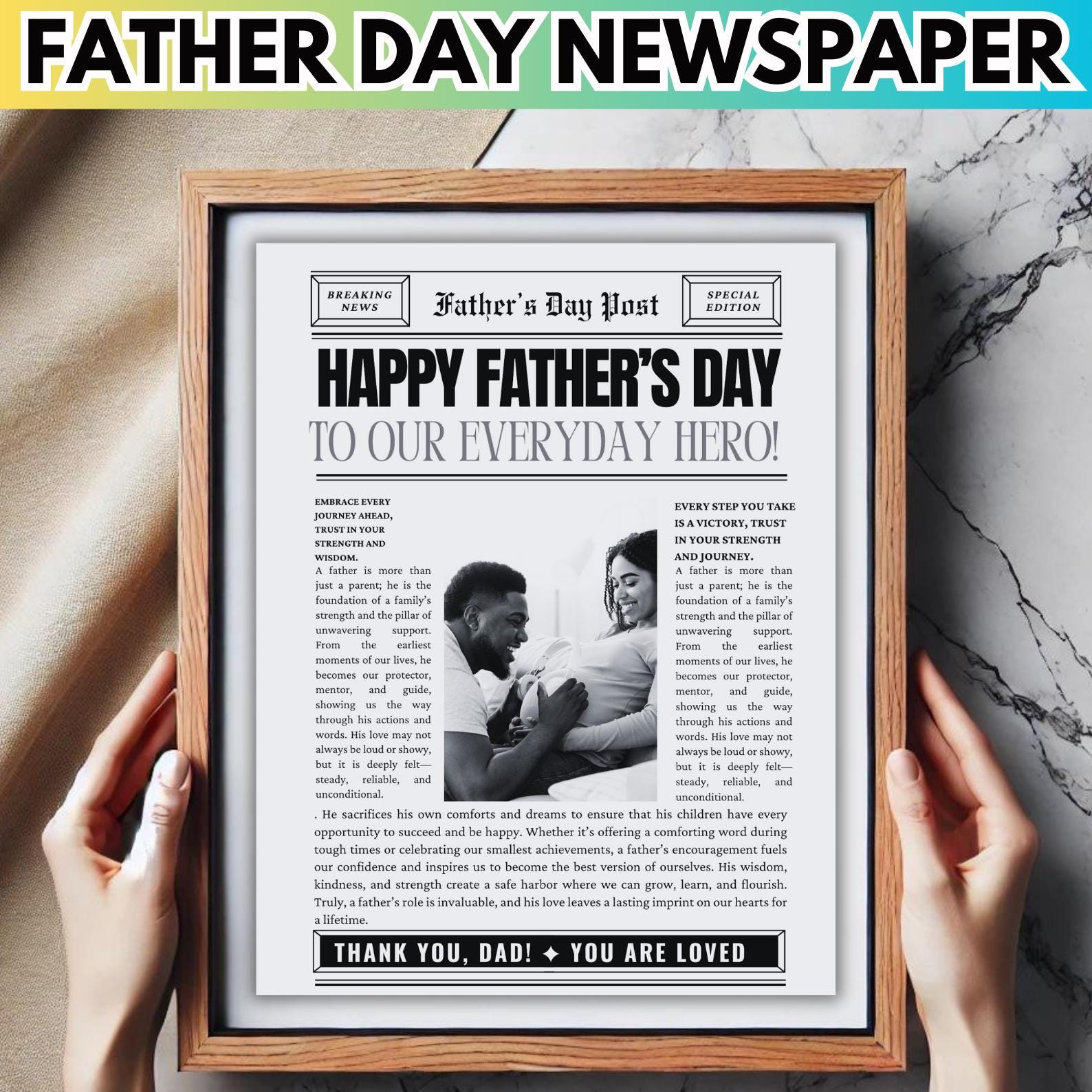 Fathers Day Newspaper Canva Editable Template Bundle, Fathers Day Gift ...