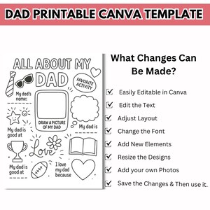 Father's Day Gift Coloring Printable Template, All About Dad Interview ...
