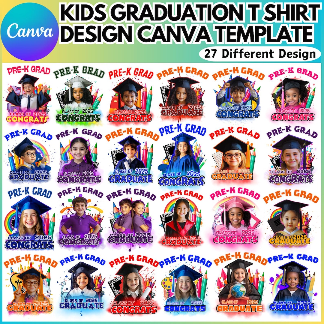 Kids Graduation Canva Editable Template, Class of 2025 Pre-k School ...