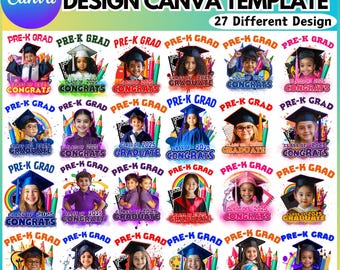 Kids Graduation Canva Editable Template, Class of 2025 Pre-k School ...