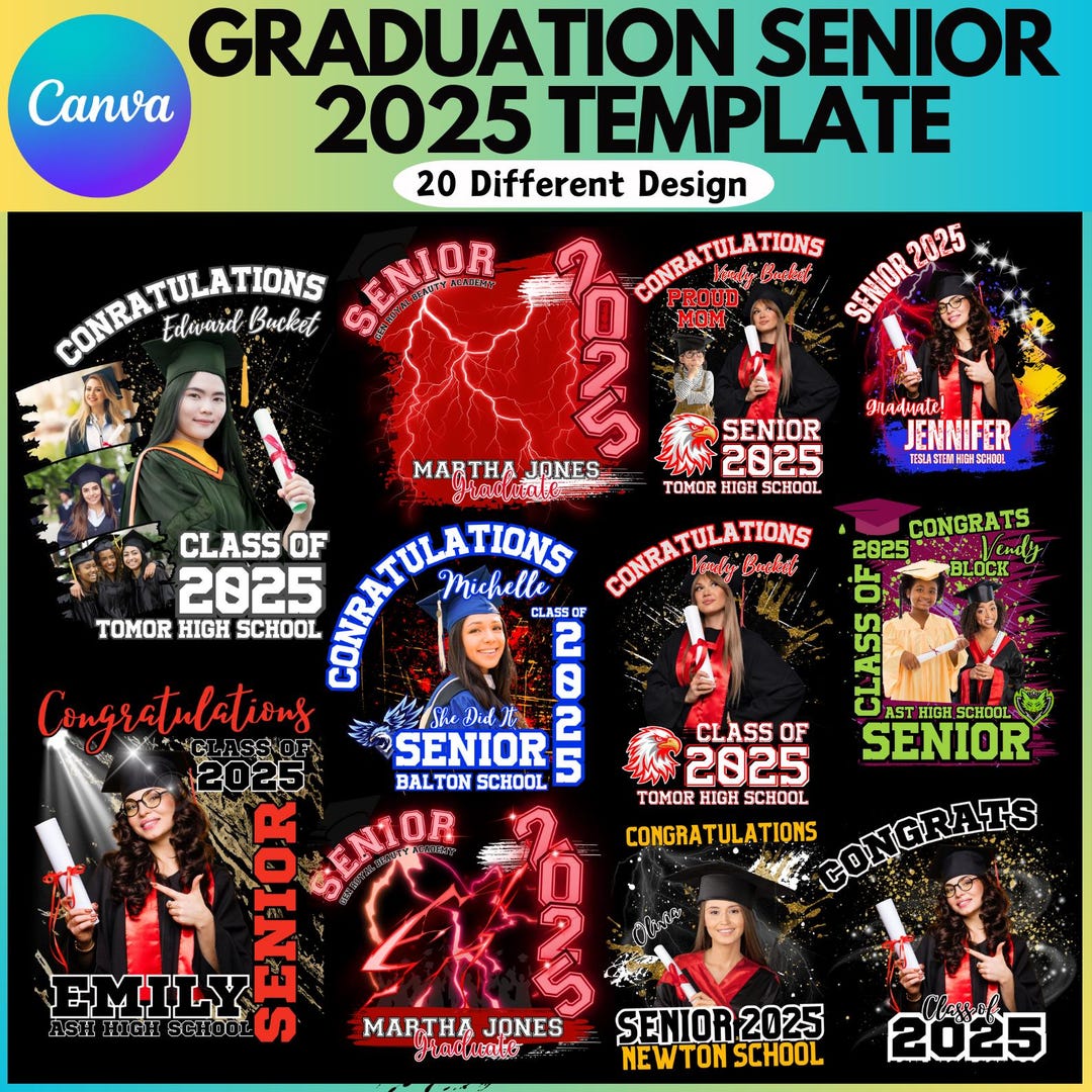 Class of 2025 Graduation Template, Senior 2025 Canva Template ...