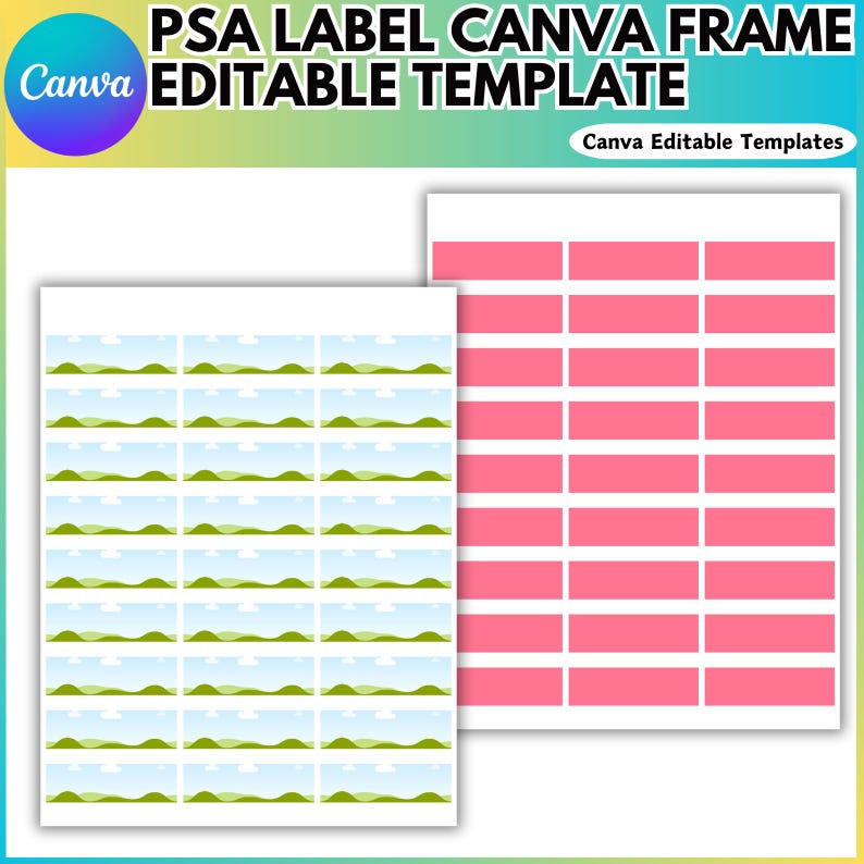 Name Labels Canva Editable Template, School Label Template, Back to ...