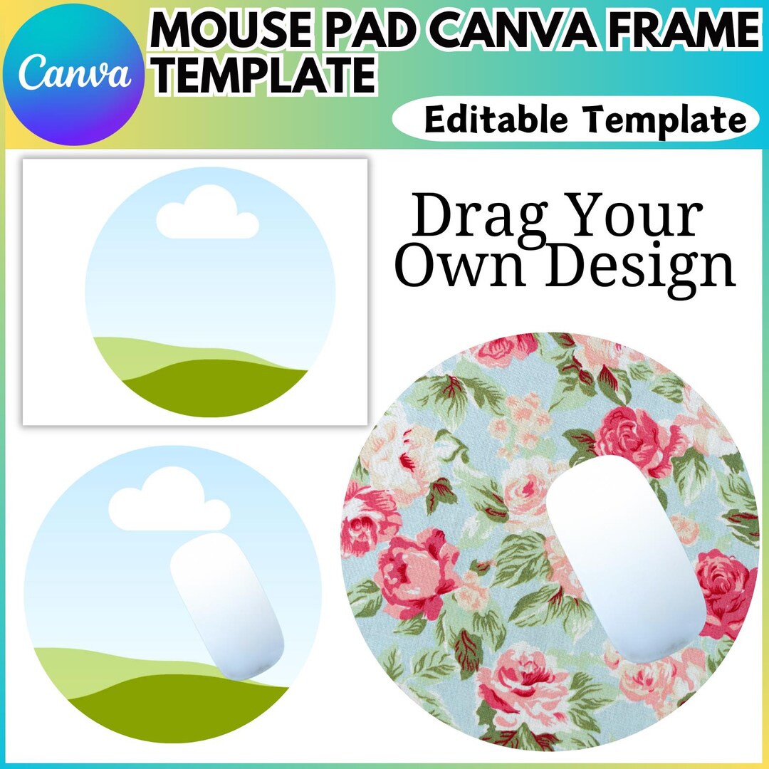 Mouse Pad Canva Frame Editable Template, Canva Pad Template, Canva Drag ...