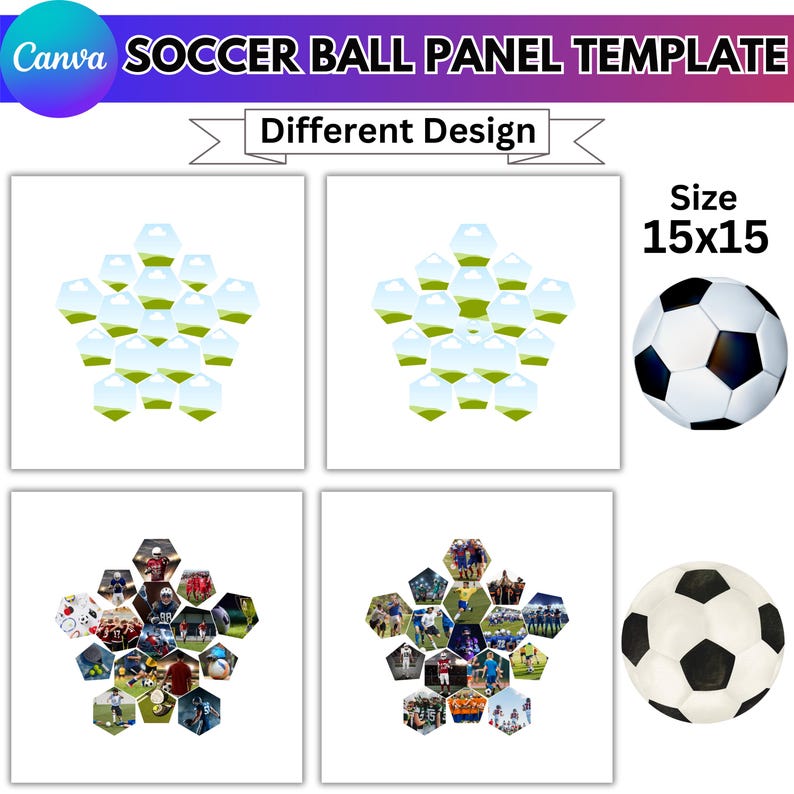 Soccer Panel Template, Soccer Ball Panel Blank, Custom Soccer Ball Wrap ...