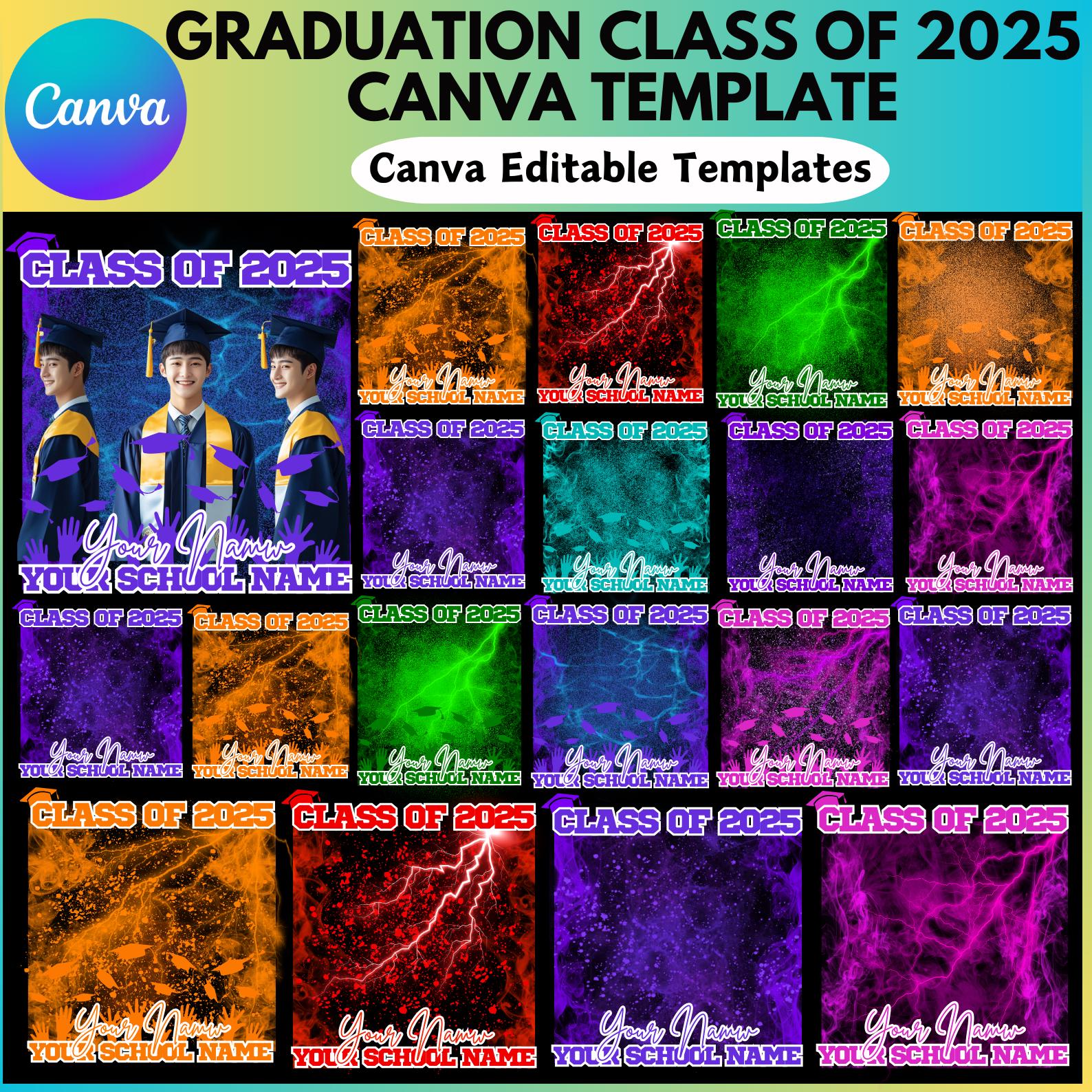 Class of 2025 Graduation Template, Senior 2025 Canva Template ...