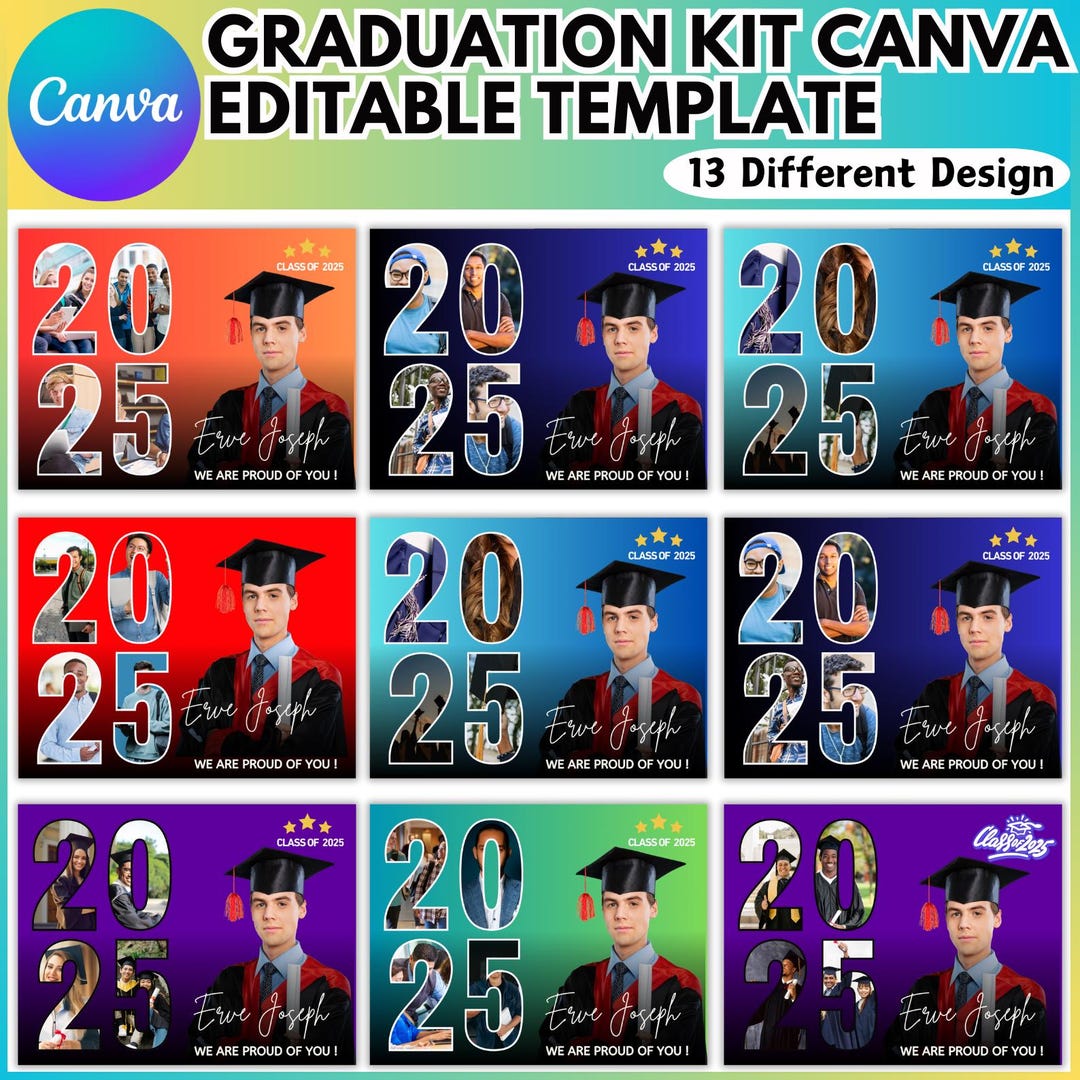 2025 Graduation Canva Editable Template Kit, Graduation Gift Designs ...