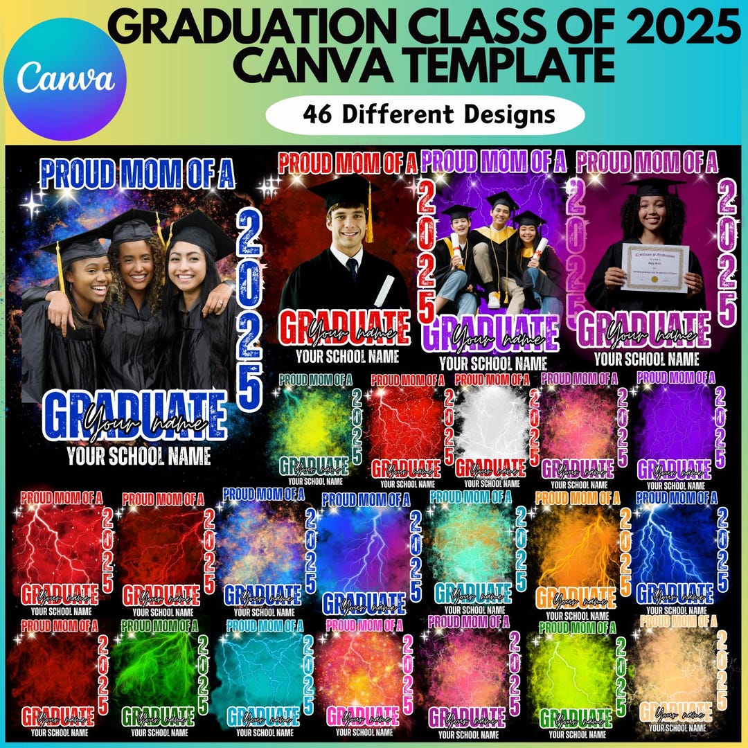 Graduation Canva Editable Template, Graduation Senior 2025 ...