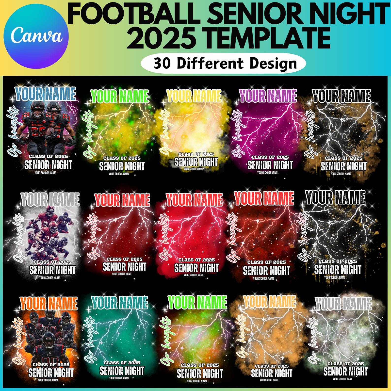 Class off Senior Night Canva Editable Template, Class off Senior 2025 ...