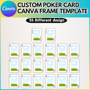 55 Poker Card Canva Editable Template, Card Sublimation Designs, Play ...