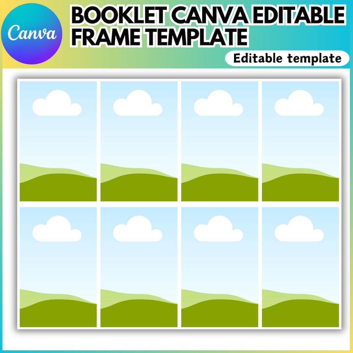 Booklet Canva Editable Frame Template for Kid, Mini Foldable Coloring ...