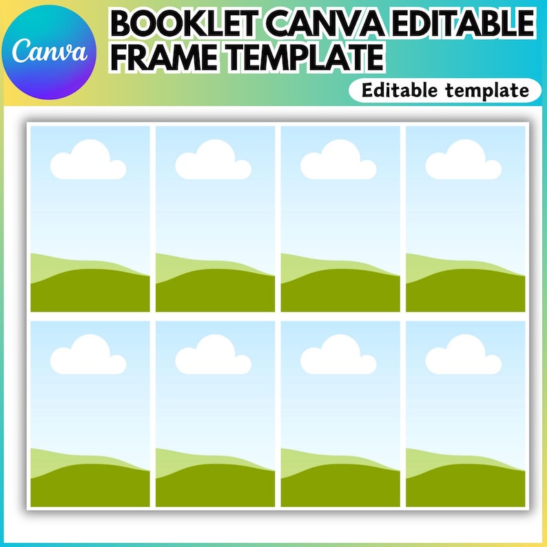 Booklet Canva Editable Frame Template for Kid, Mini Foldable Coloring ...