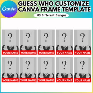 Custom Guess Who Canva Editable Template, Canva Guess Who Game, Guess ...