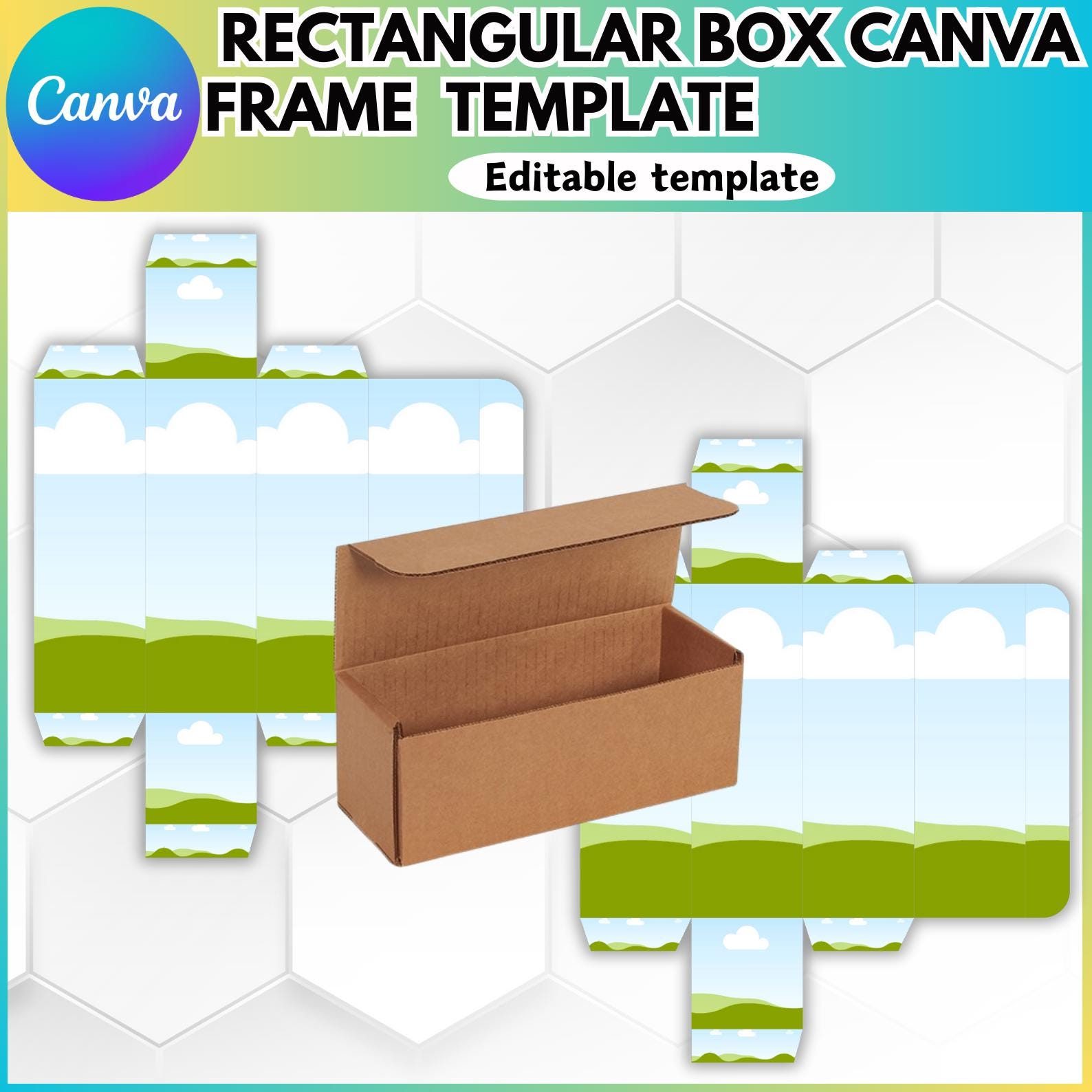 Rectangular Box With Canva Editable Template, Rectangle Box Svg Png ...