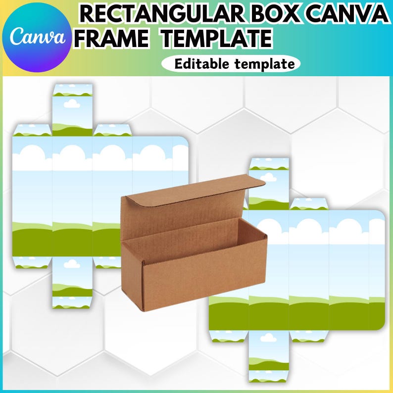 Rectangular Box With Canva Editable Template, Rectangle Box Svg Png ...