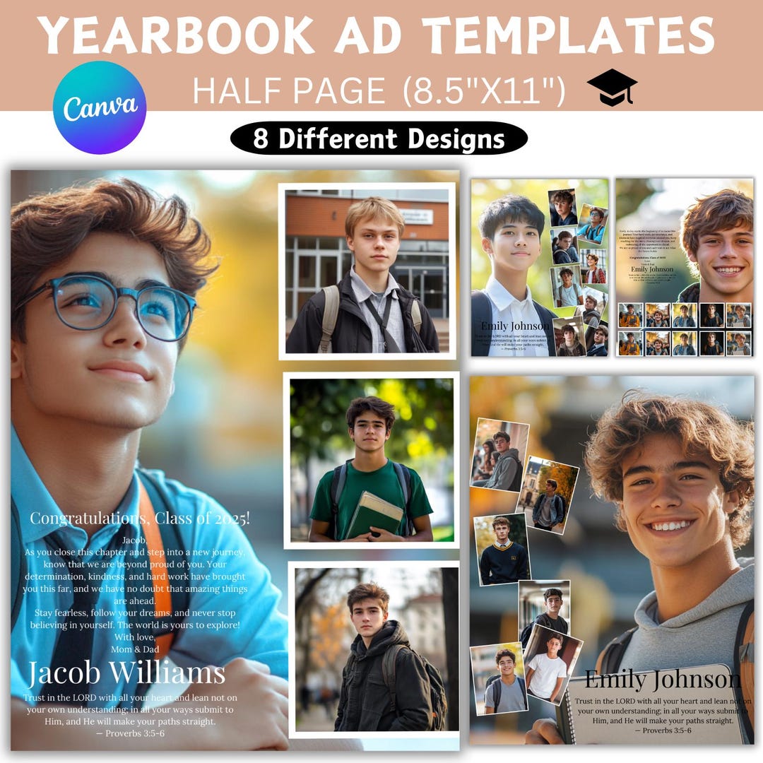Full Page Yearbook Ad Canva Editable Template, Senior Yearbook Ad ...
