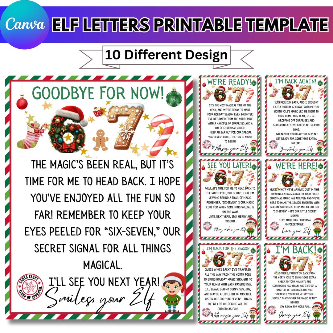 Elf Notes Printable, Elf Notes Template, Christmas Elf Letters ...