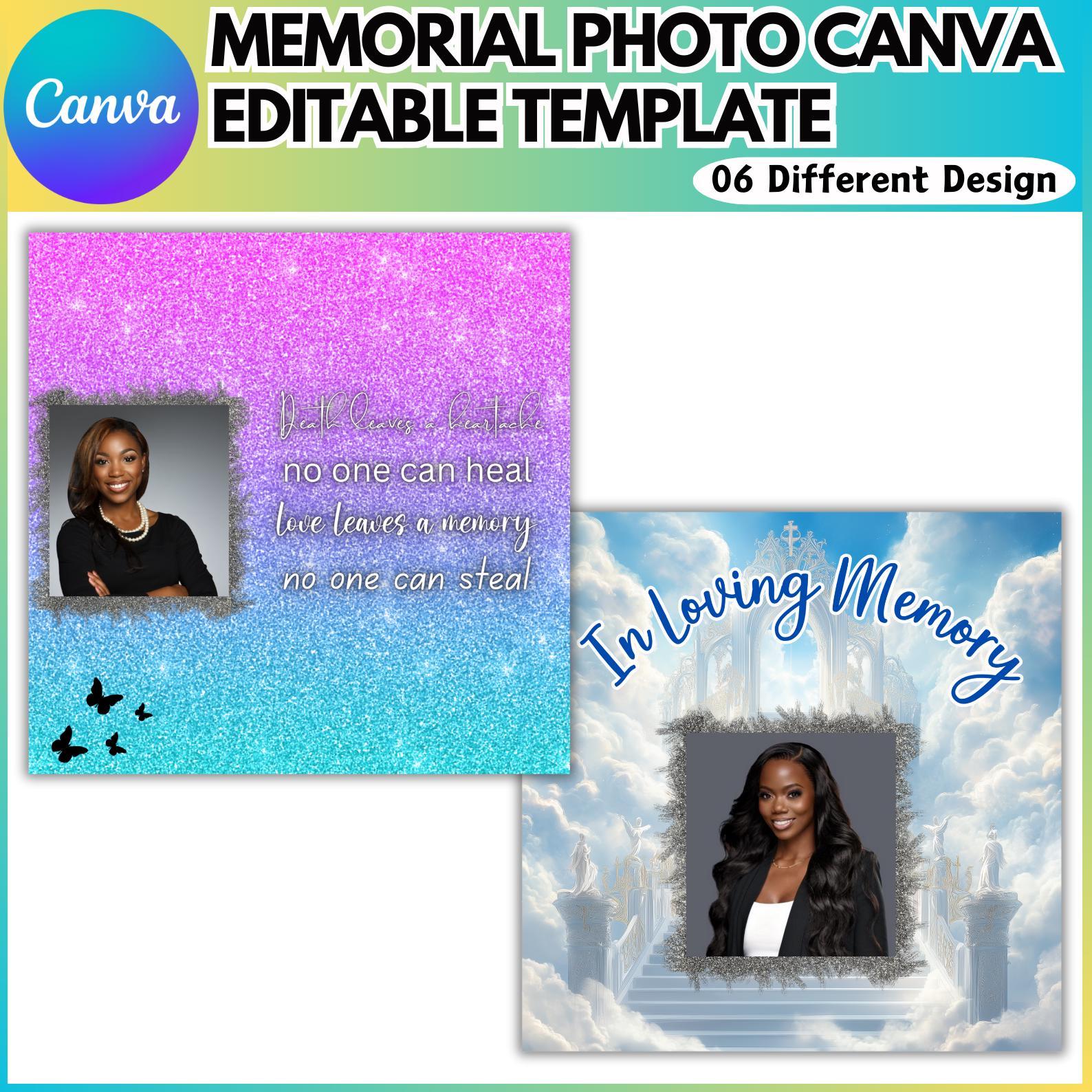 Memorial Photo Canva Editable Template, Rest in Peace, in Loving Memory ...