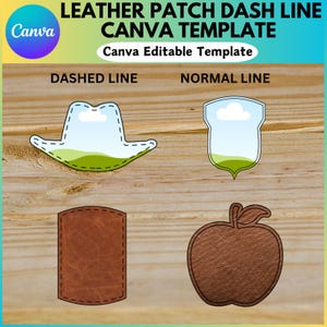 Leather Patch Canva Editable Template, Custom Leather Patch, Leather ...