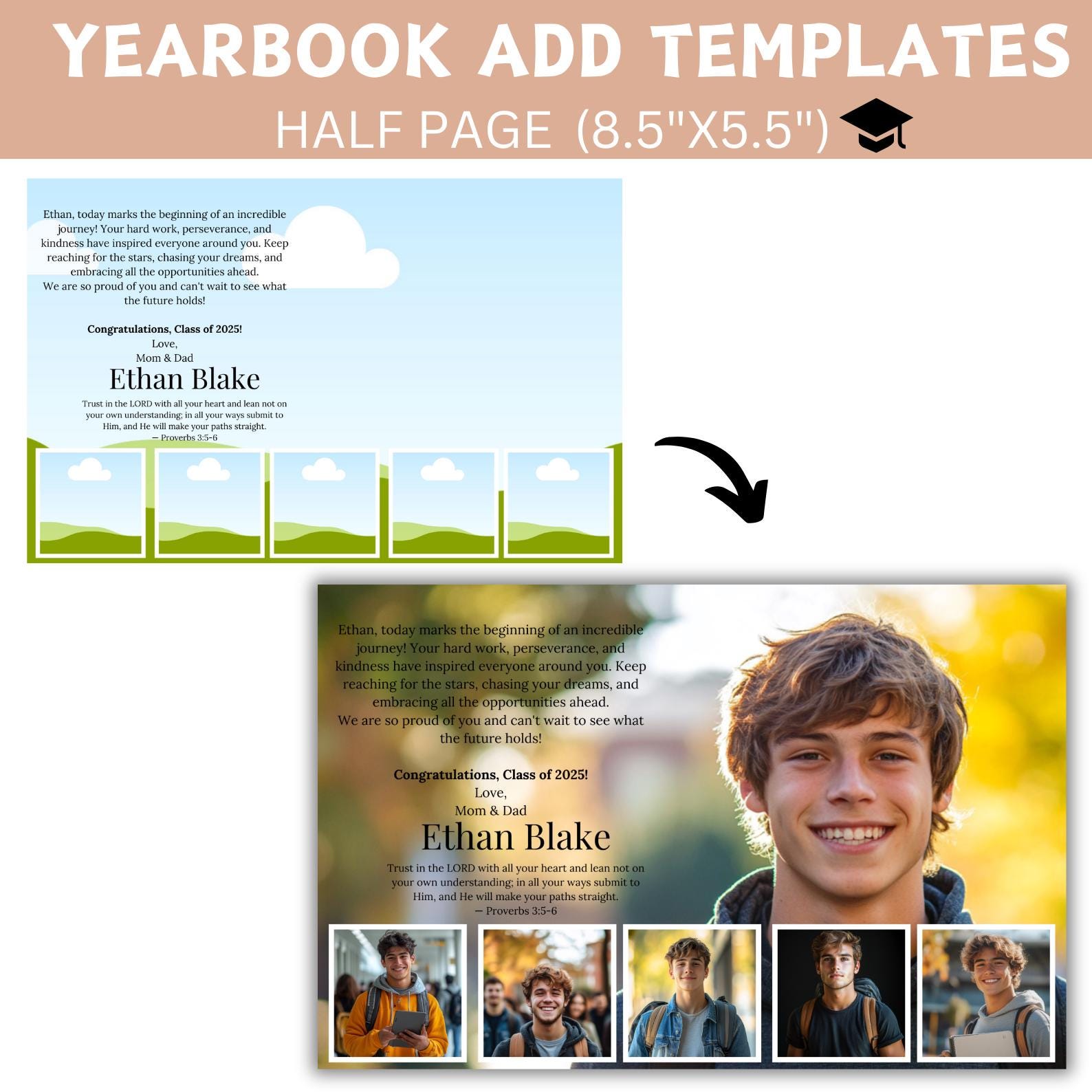 Yearbook Ad Canva Editable Template, Senior Yearbook Ad Template ...