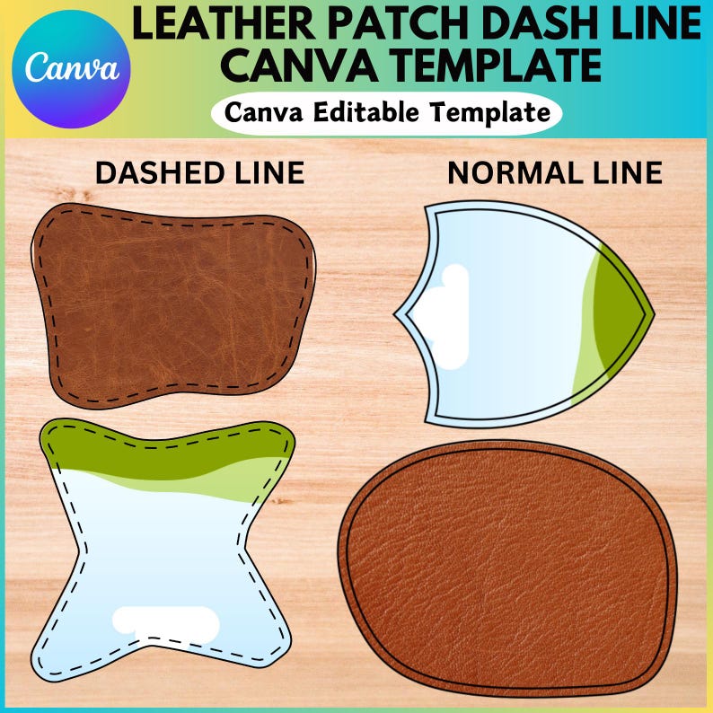 Leather Patch Canva Editable Template, Custom Leather Patch, Leather ...