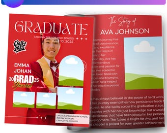 Editable Graduation Magazine Template: Senior Class of 2025 (canva) - Etsy