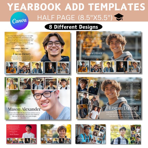 Senior Yearbook Half Page Layouts