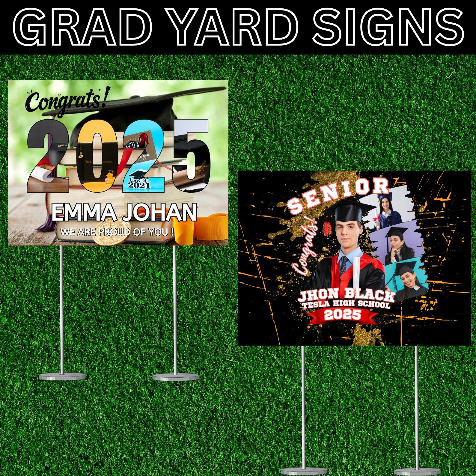 Graduation Yard Sign Canva Editable Templates, Congrats Grad Signs ...