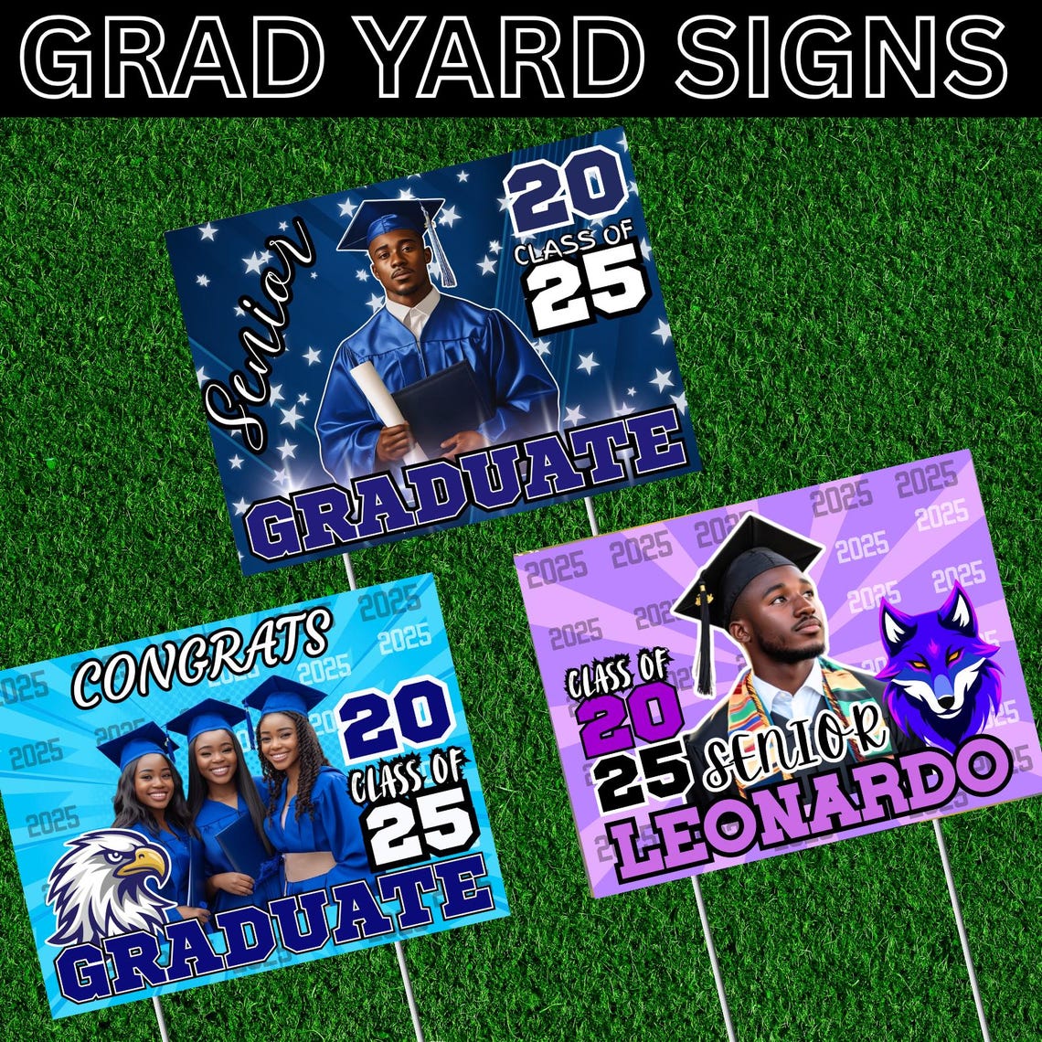 Graduation Yard Sign Canva Editable Templates, Congrats Grad Signs ...