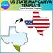 USA State MAP Canva Frame Template, Customize Your Own Image, USA Canva ...