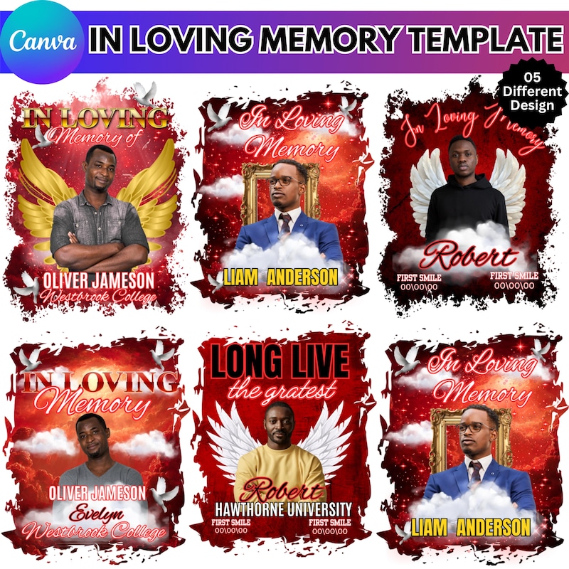 Red and Gold Memorial Svg - Etsy