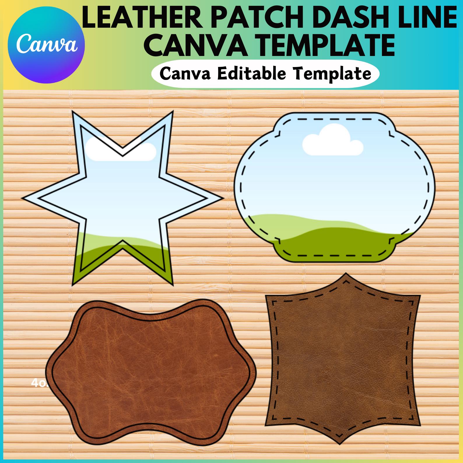 Leather Patch Canva Editable Template, Custom Leather Patch, Leather ...