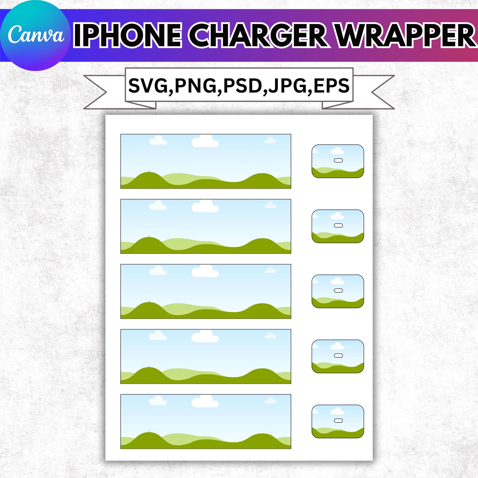 20W Phone Charger Wrapper Canva Template, Editable Charger Label ...