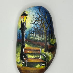 Acrylic Stone Painting, Forest and Night - Etsy