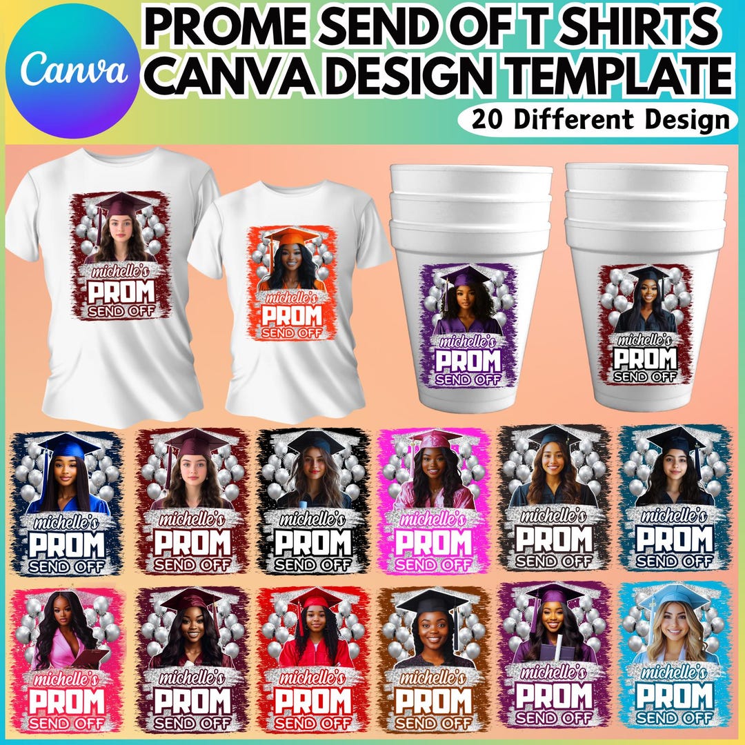 Prom Send off 2025 Canva Editable Bundle, High School Graduation Canva ...