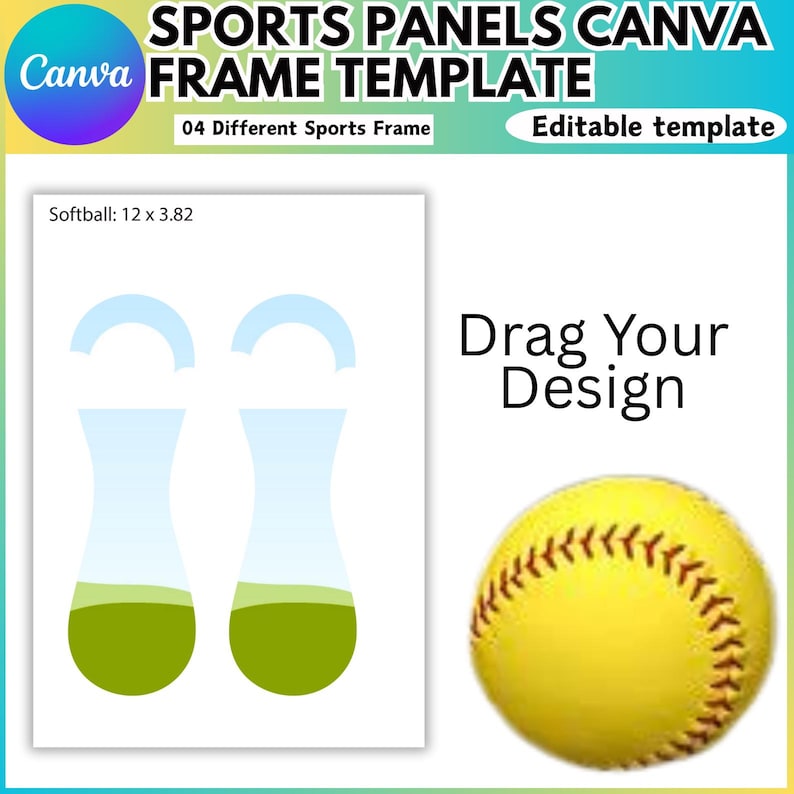 Sports Panel Canva Editable Template Bundle, Baseball, Softball ...