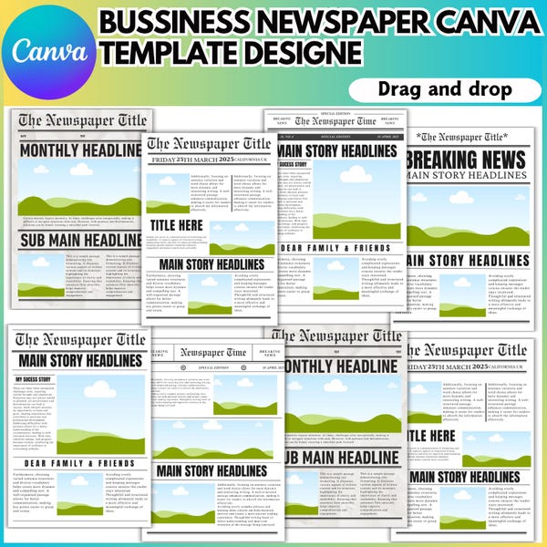 Fake Newspaper Template - Etsy