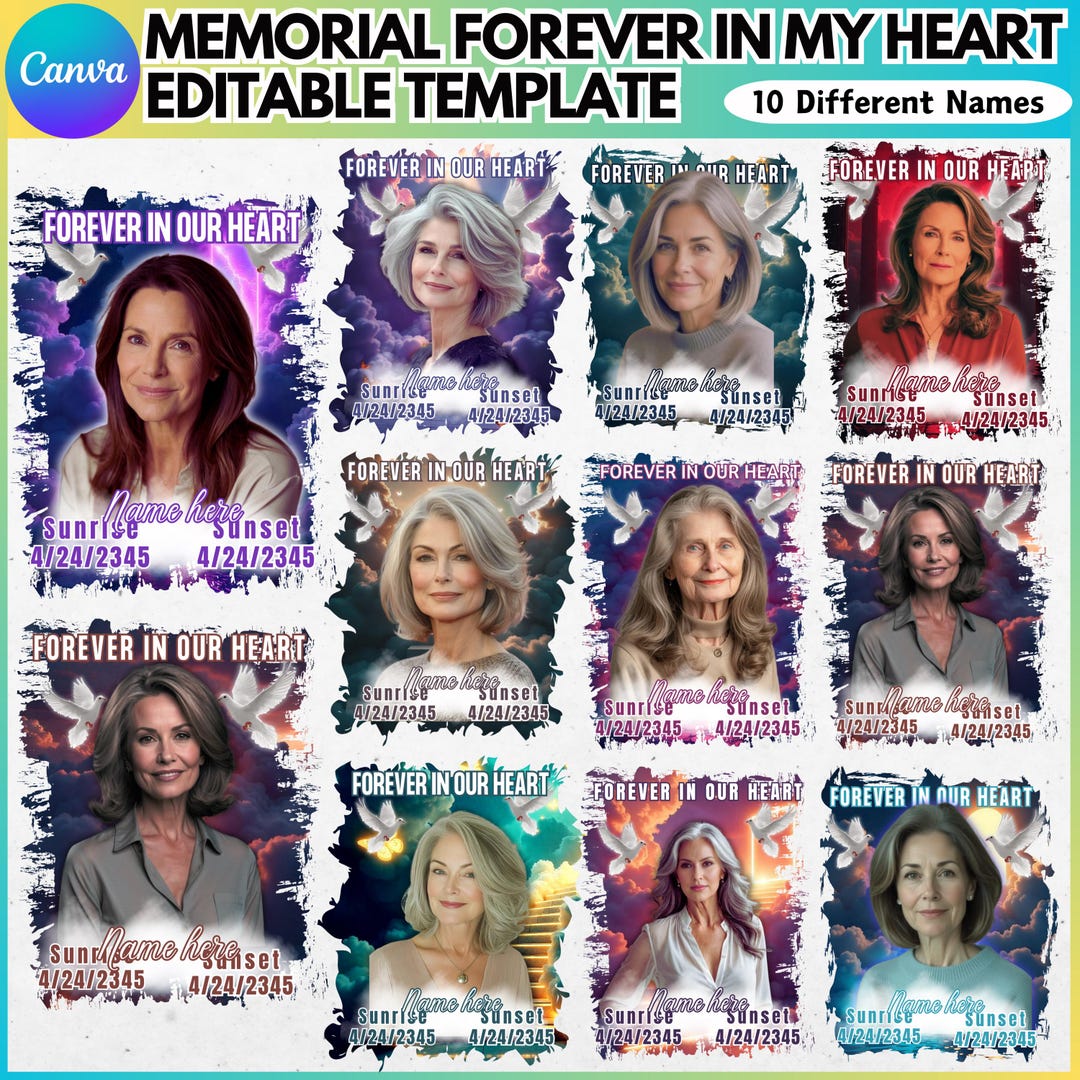 In Loving Memory Design T Shirt Canva Editable Forever in My Heart ...