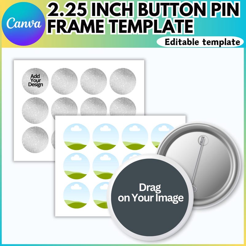 2.25 Inch Button Template - Etsy