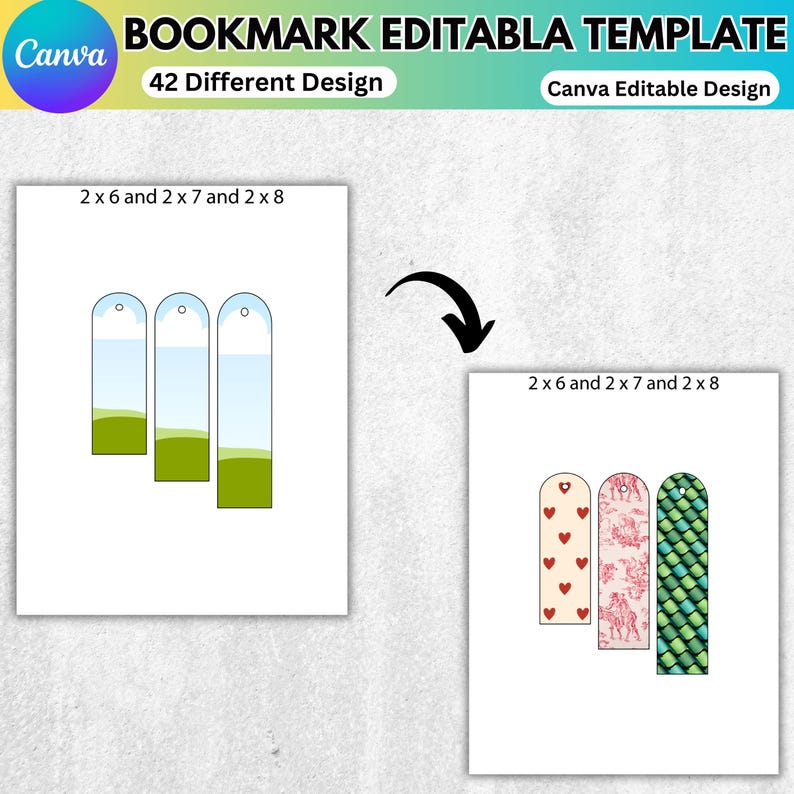 Bookmarks Canva Editable Template, Design Your Own Bookmarks, Bookmark ...