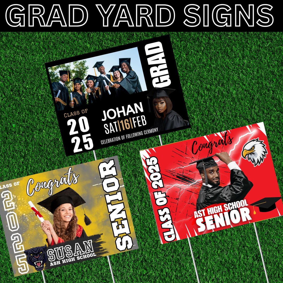 Graduation Yard Sign Canva Editable Templates, Congrats Grad Signs ...