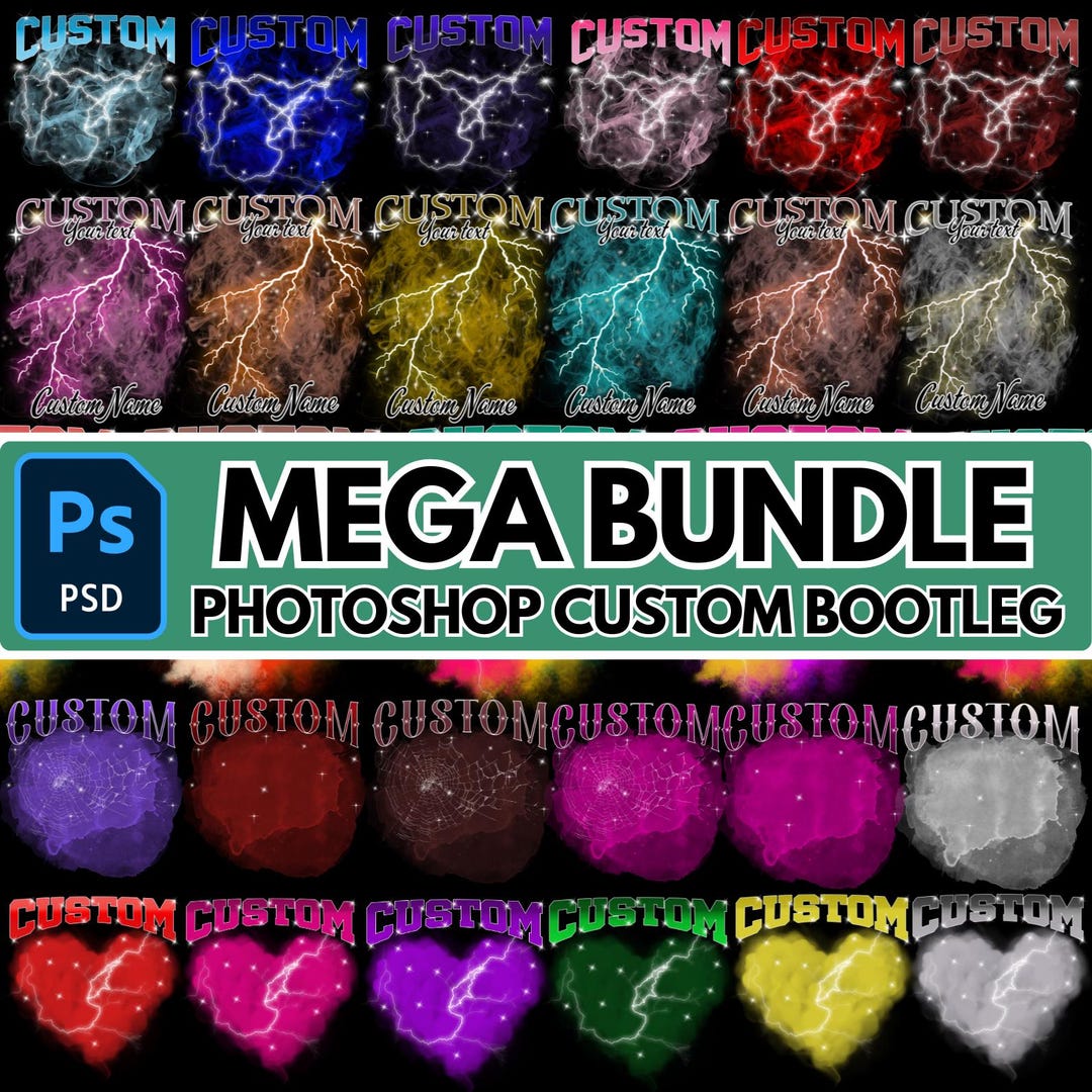 Custom Bootleg Editable Photoshop (PSD) Mega Bundle Designs, Photoshop ...