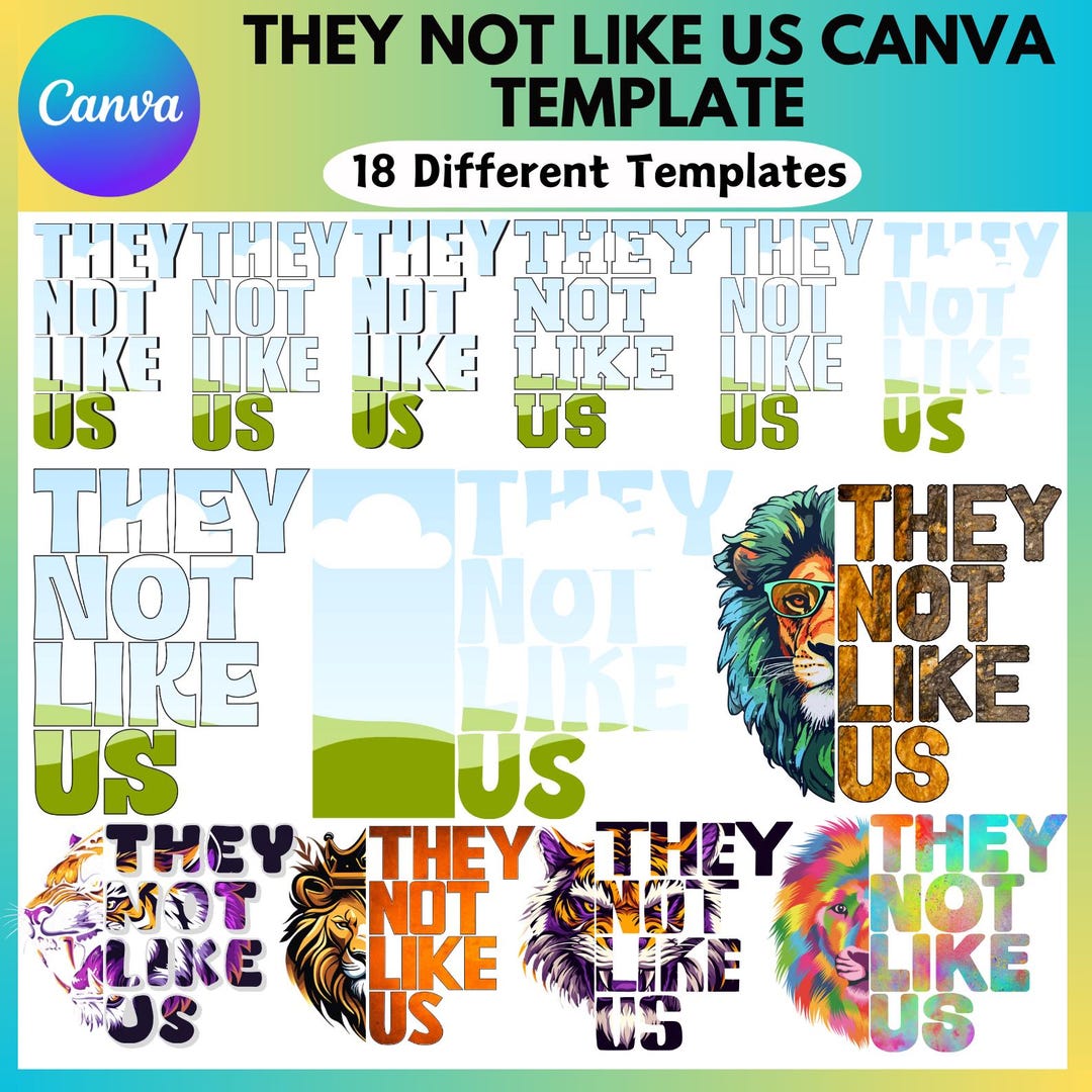 18 They Not Like Us Canva Editable Template, 18 Different Design ...